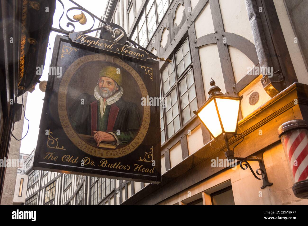 Pub signage outside the Old Doctor Butler's Head pub on Masons Ave ...