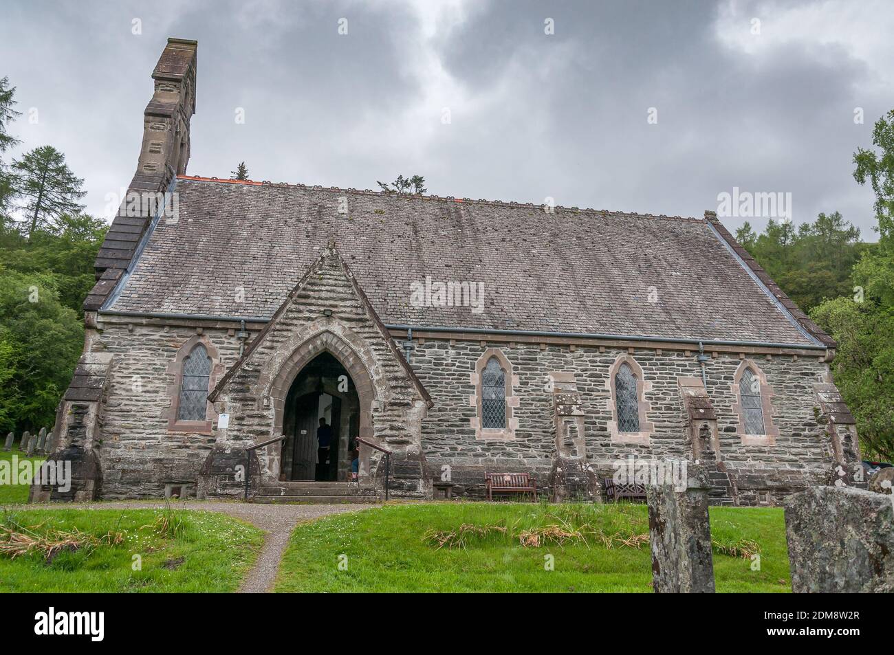 Side view of the Balquhidder Paris Church, Lochearnhead, Scotland ...