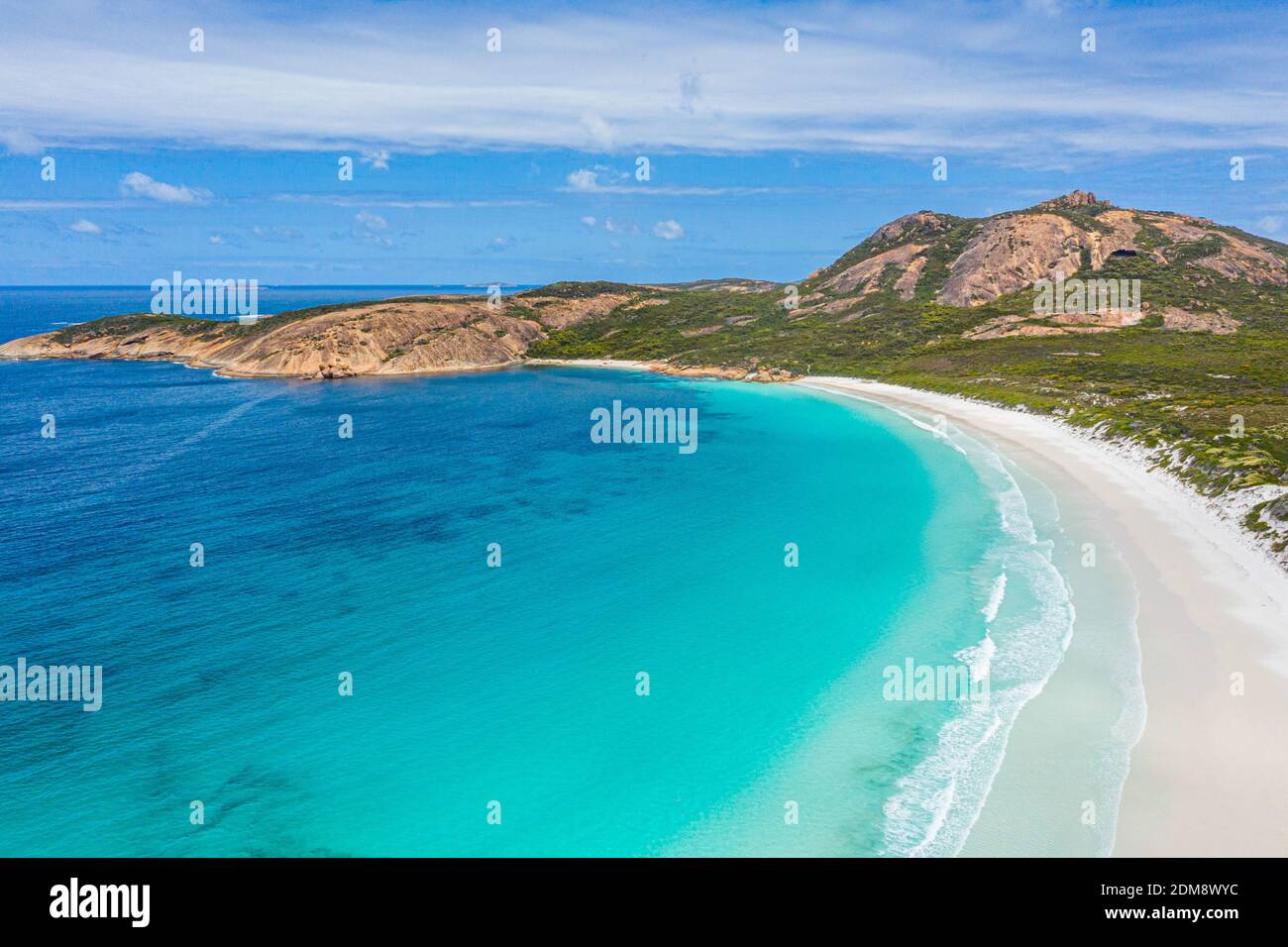 Aerial view of Hellfire bay near Esperance viewed during a cloudy day ...