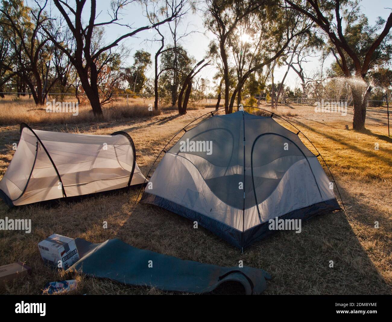 Mesh tents in the campground at Tilmouth Well Roadhouse, Tanami Road ...