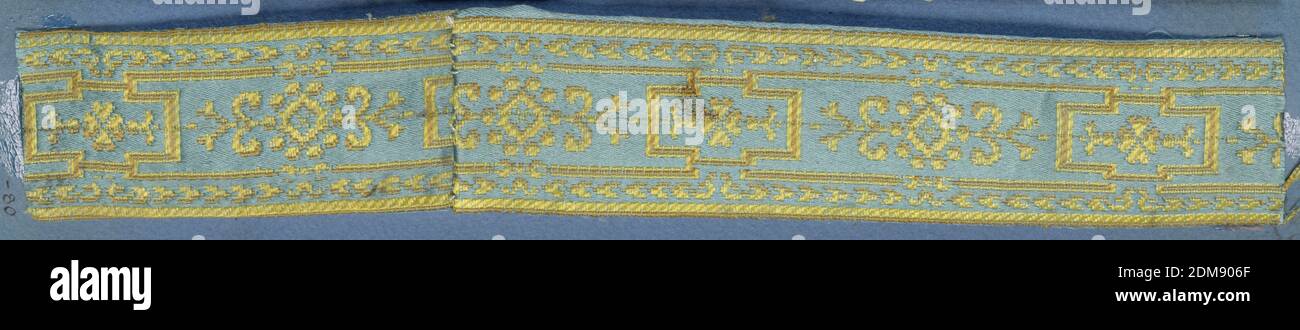 Trimming, Medium: silk Technique: woven, Trimming fragment in a design ...