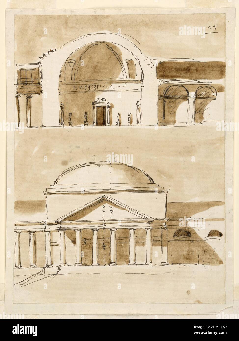 Design for a Mansion, Giuseppe Barberi, Italian, 1746–1809, Pen and ...