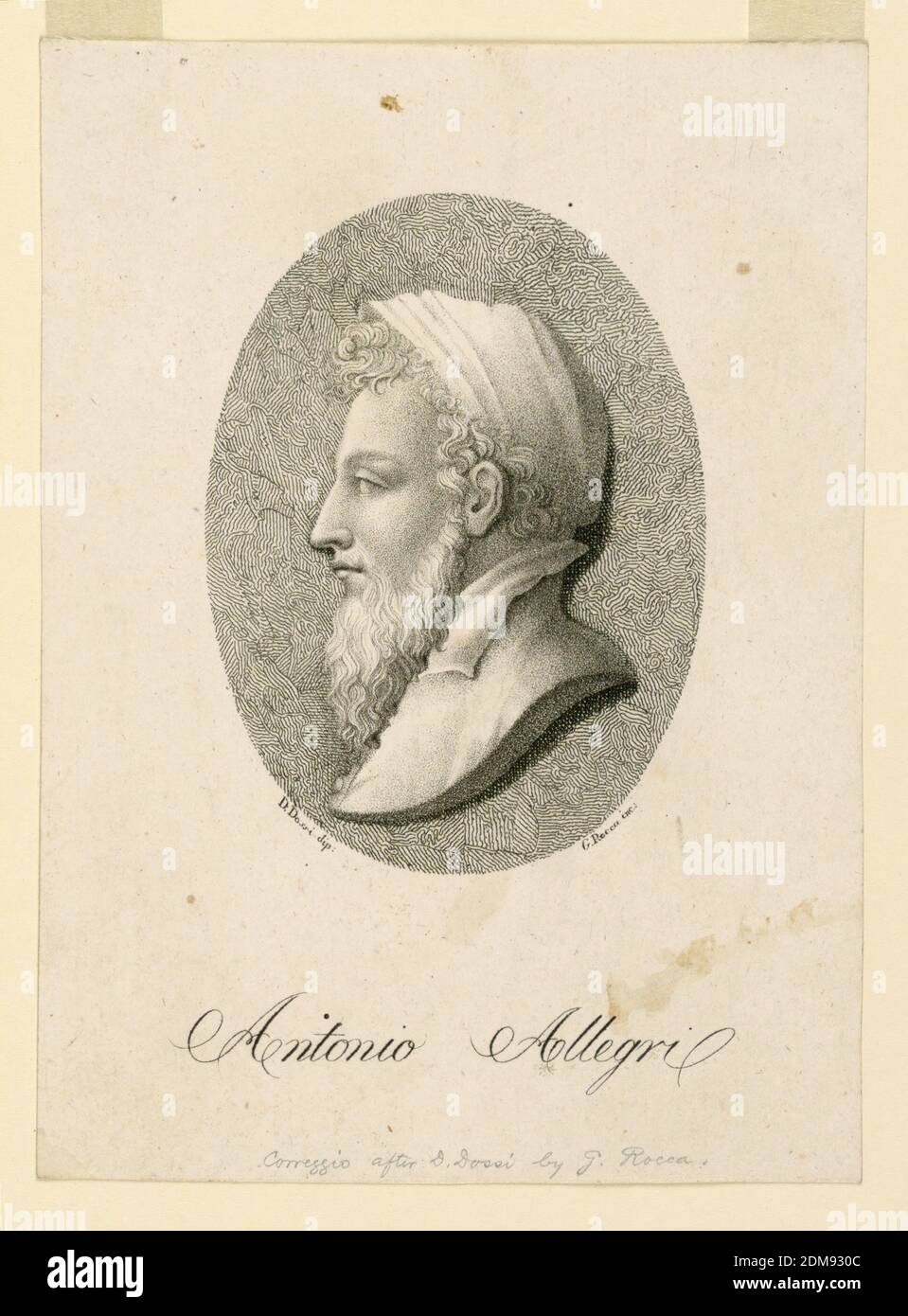 Portrait of Antonio Allegri (called Correggio) (1494-1535), Carlo della ...