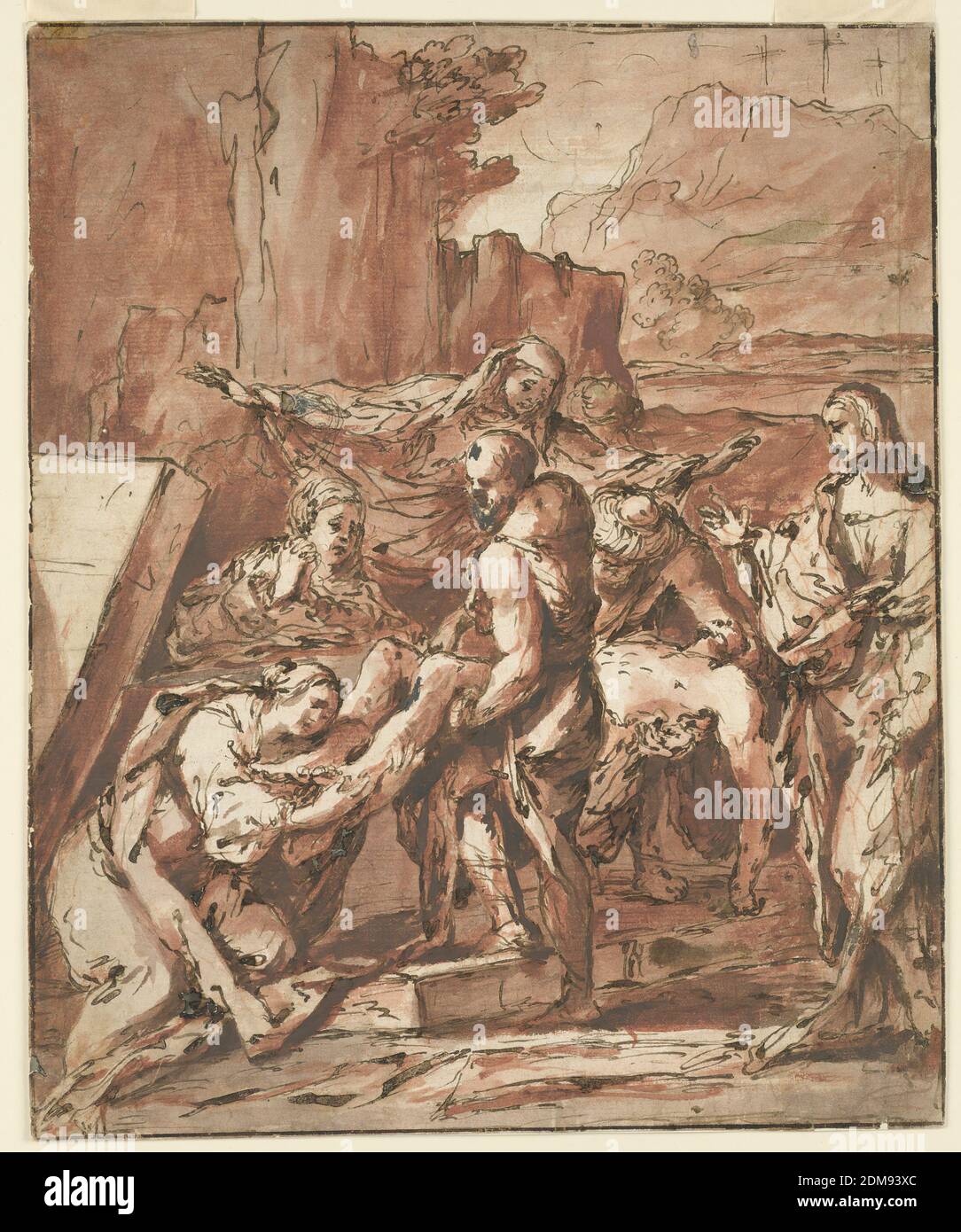 Design for a Painting: The Entombment of Christ, Red crayon, pen and ...