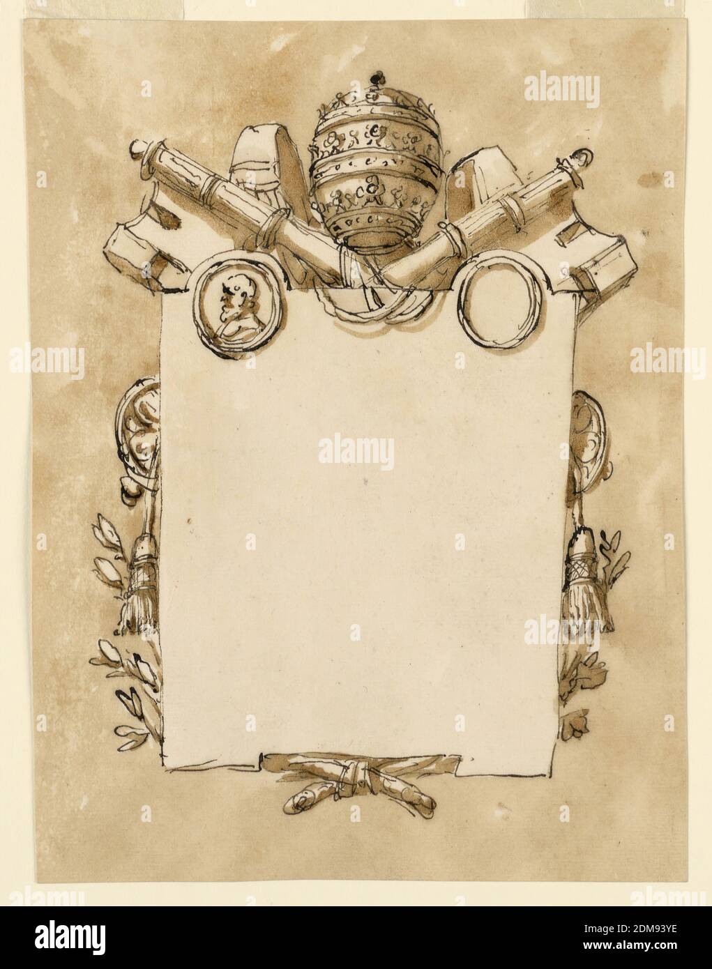 Frame for a papal inscription, Giuseppe Barberi, Italian, 1746–1809 ...