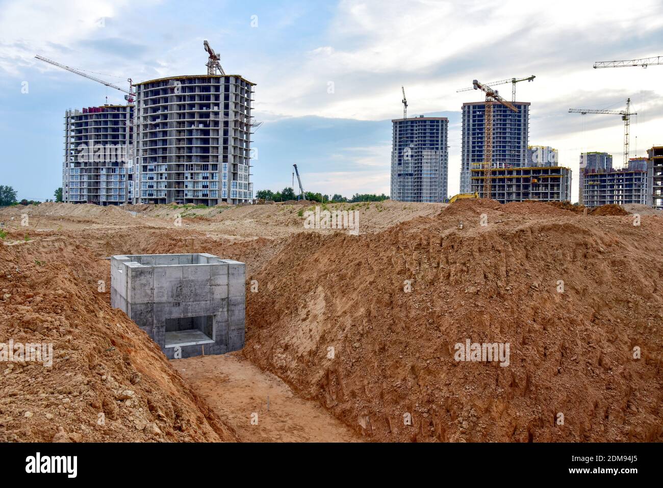 Construction of stormwater pits, sanitary sewer system distribution ...