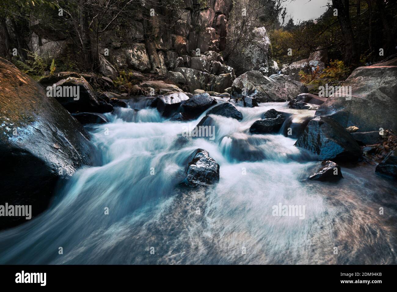 Mountain Stream With Strong Current And Rocks Stock Photo - Alamy