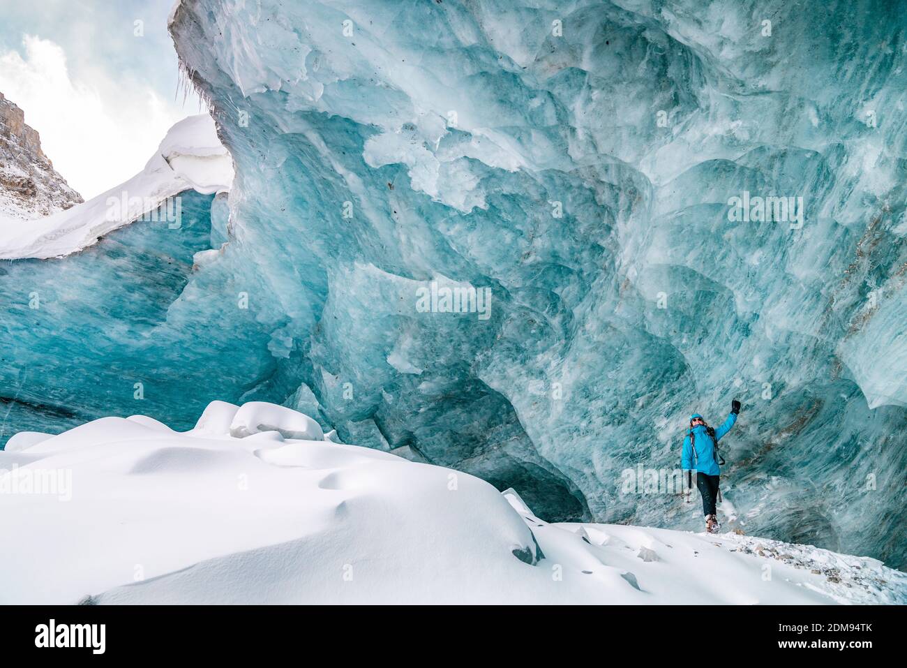 Exploring Ice Caves In The Canadian Rockies Stock Photo - Alamy