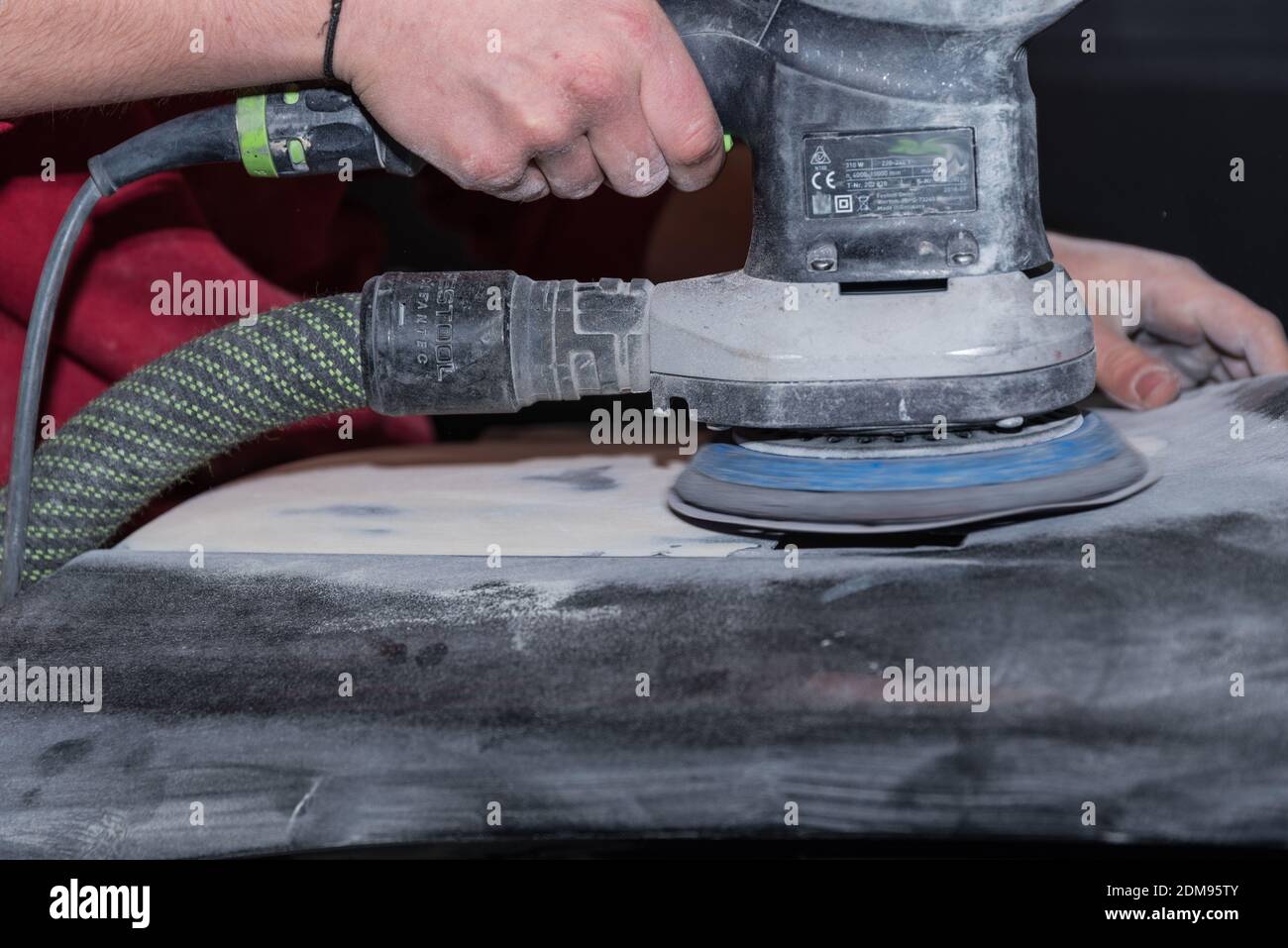 Craftsman Works With Grinding Machine - Close-up Of Automotive ...