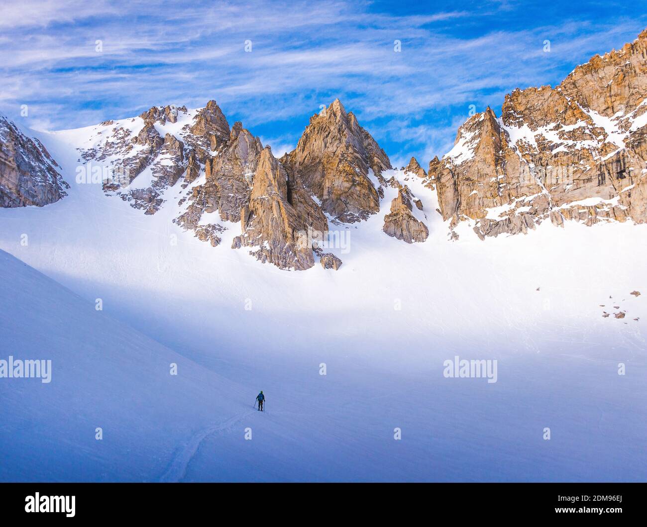 Collin Huston approaches Matterhorn Peak and the Sawtooth Ridge in Mono ...