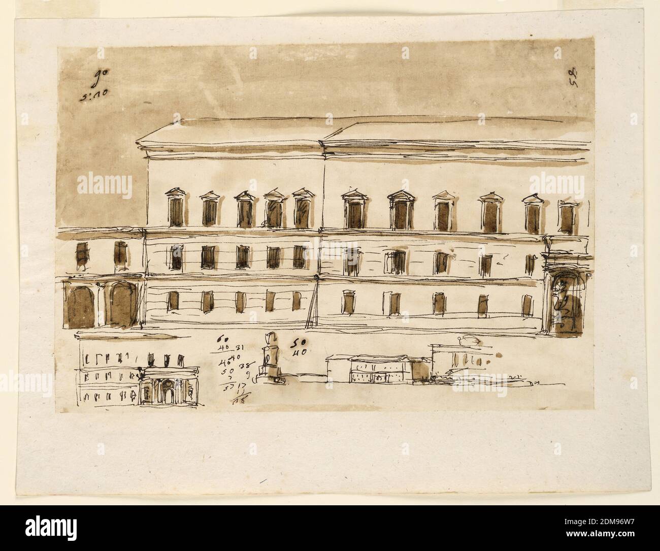 Palace, Exterior View, Giuseppe Barberi, Italian, 1746–1809, Pen and ...