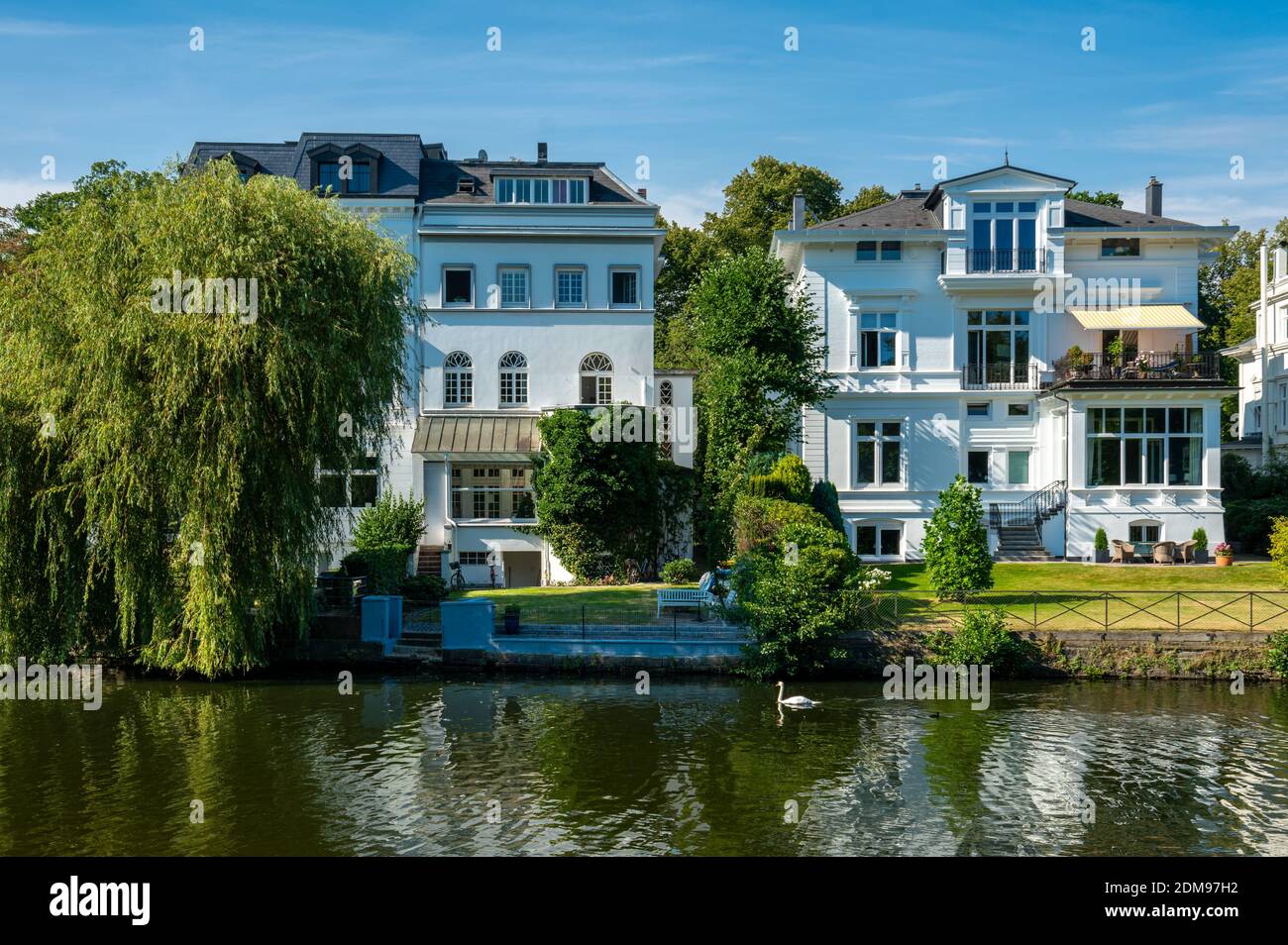 Stand Up Paddlers On The Alster In Hamburg Winterhude Stock Photo - Alamy