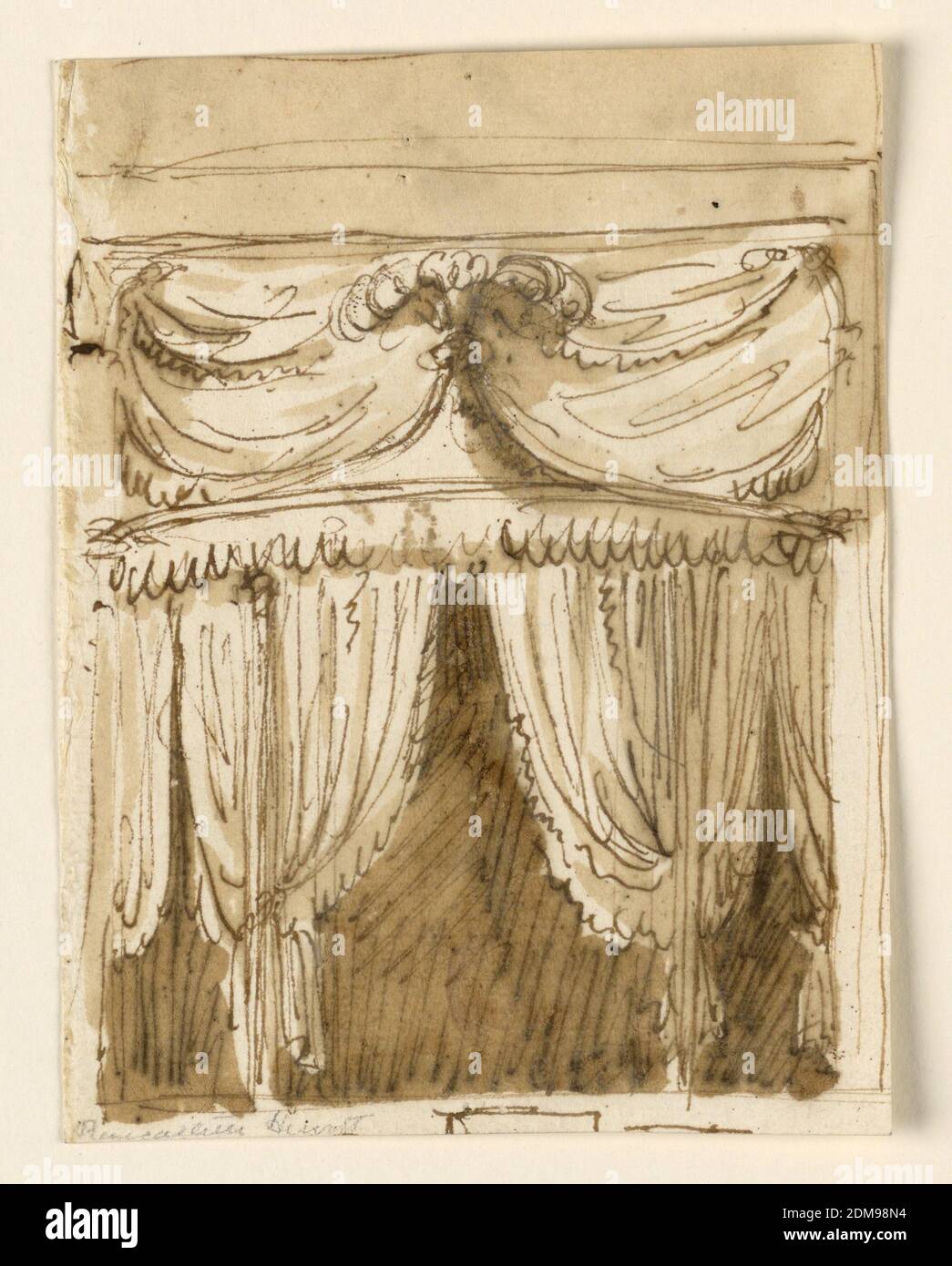 Project for a Tented Alcove, Pen and brown ink, brush and brown wash on ...