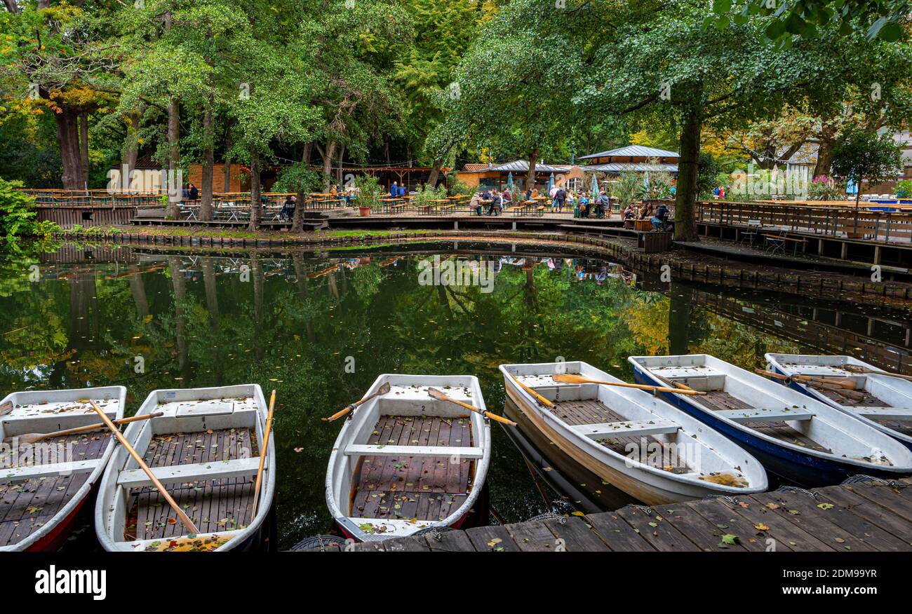 Rowing Boats On The New Lake In Berlin Stock Photo - Alamy