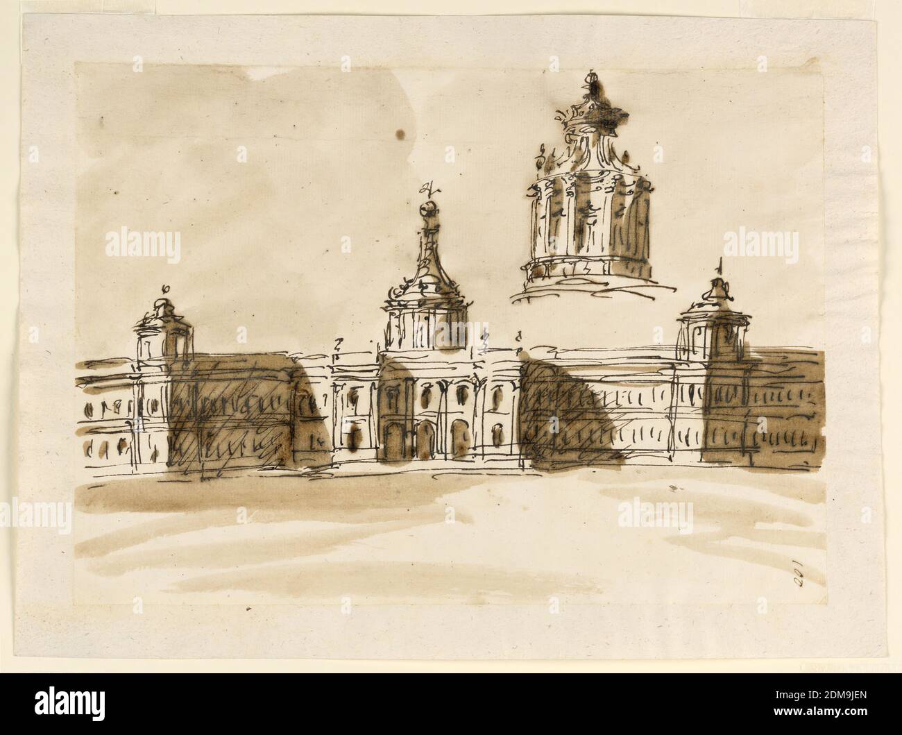 Design for a Palace, Giuseppe Barberi, Italian, 1746–1809, Pen and ...