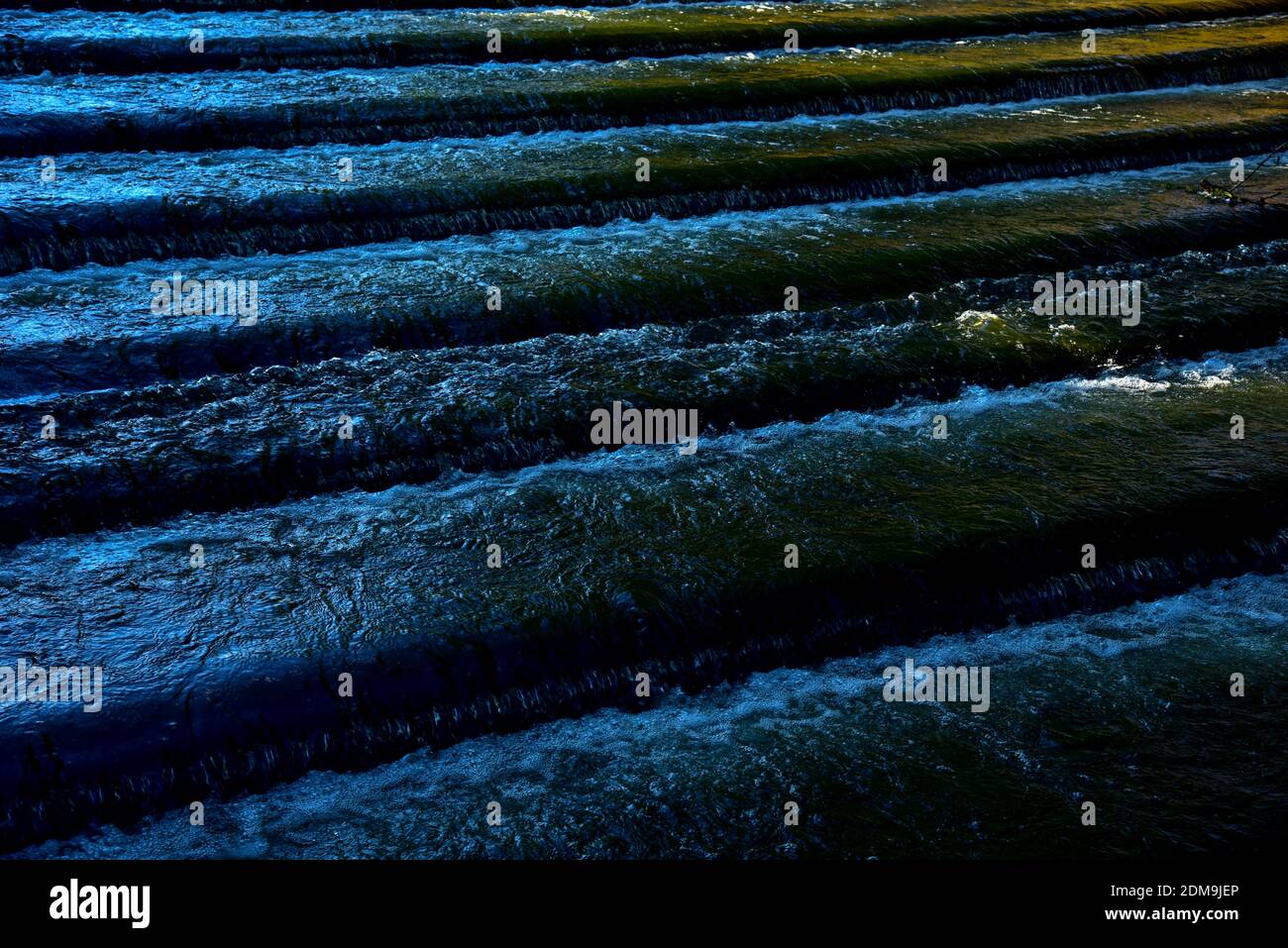 Background of clean water in fast river flow in waterfall. Fast flow in ...