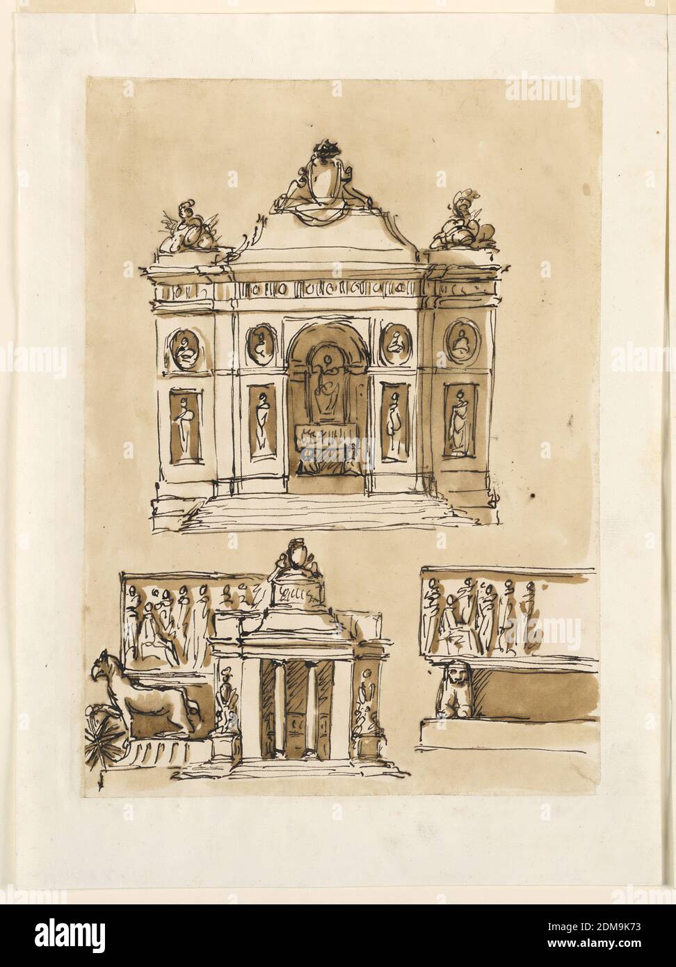 Four Designs for Sepulchral Monuments, Giuseppe Barberi, Italian, 1746 ...
