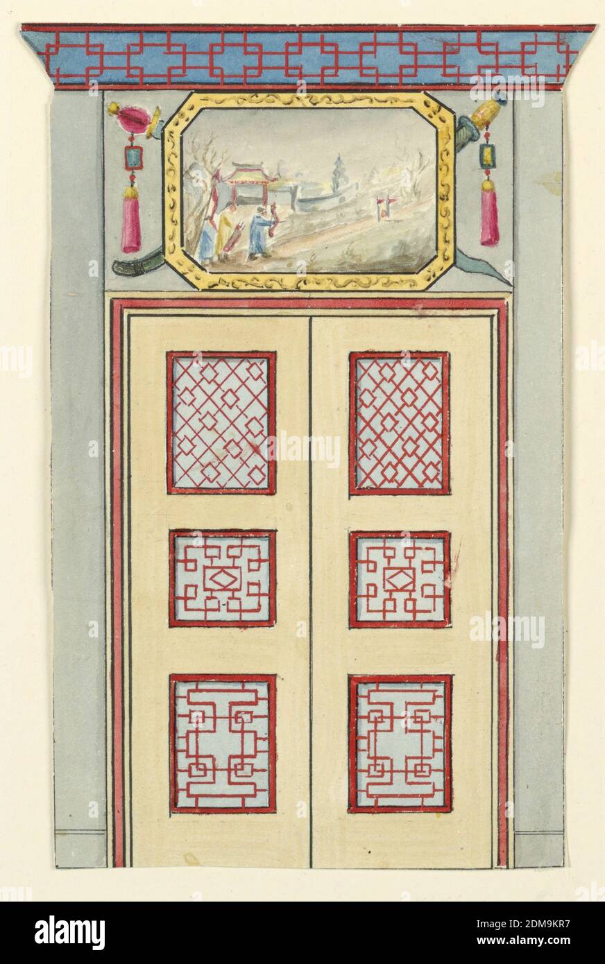 Door and Over Door, Blue (South) Drawing Room, Frederick Crace, English ...