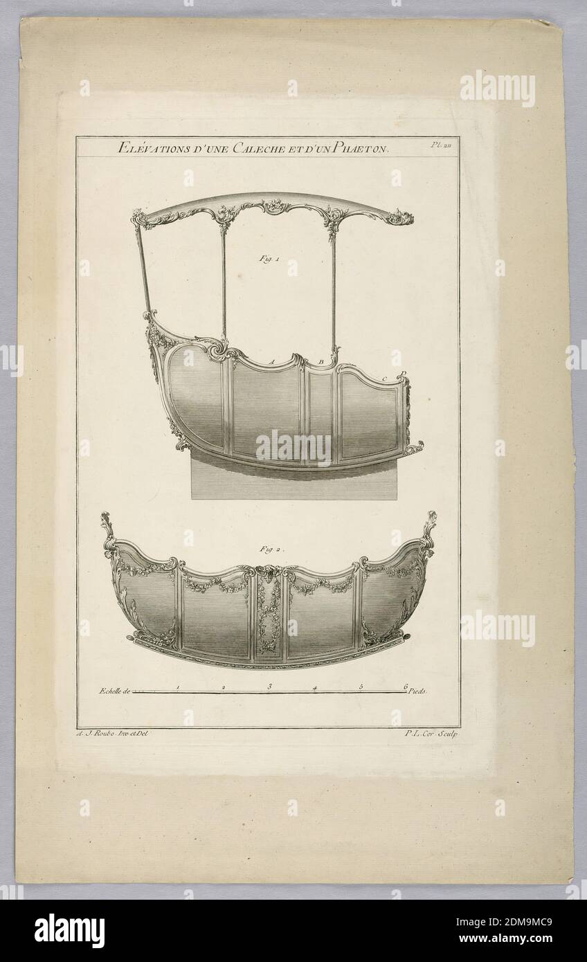 Elevations for Carriage Designs, André-Jacob Roubo, French, 1739–1791 ...