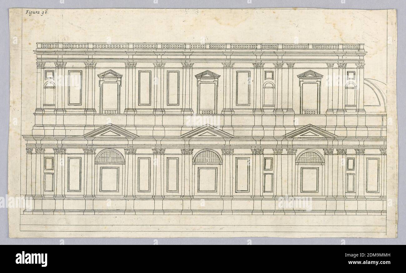 Building Facade, Engraving on paper, Italy, Europe, 18th century, Print ...