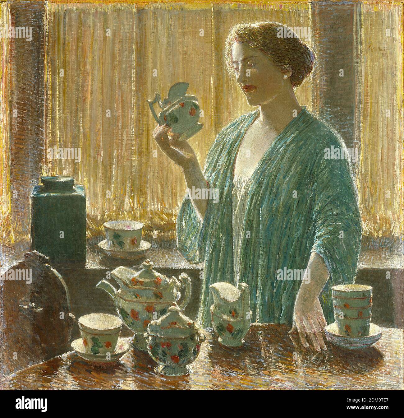 Strawberry Tea Set 1912 American Impressionist Painting by Childe ...