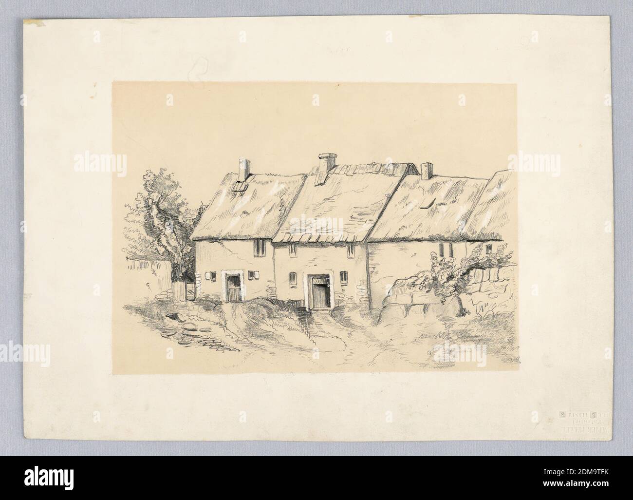 Thatched Cottages, Graphite and white pencil on paper, Zurich ...