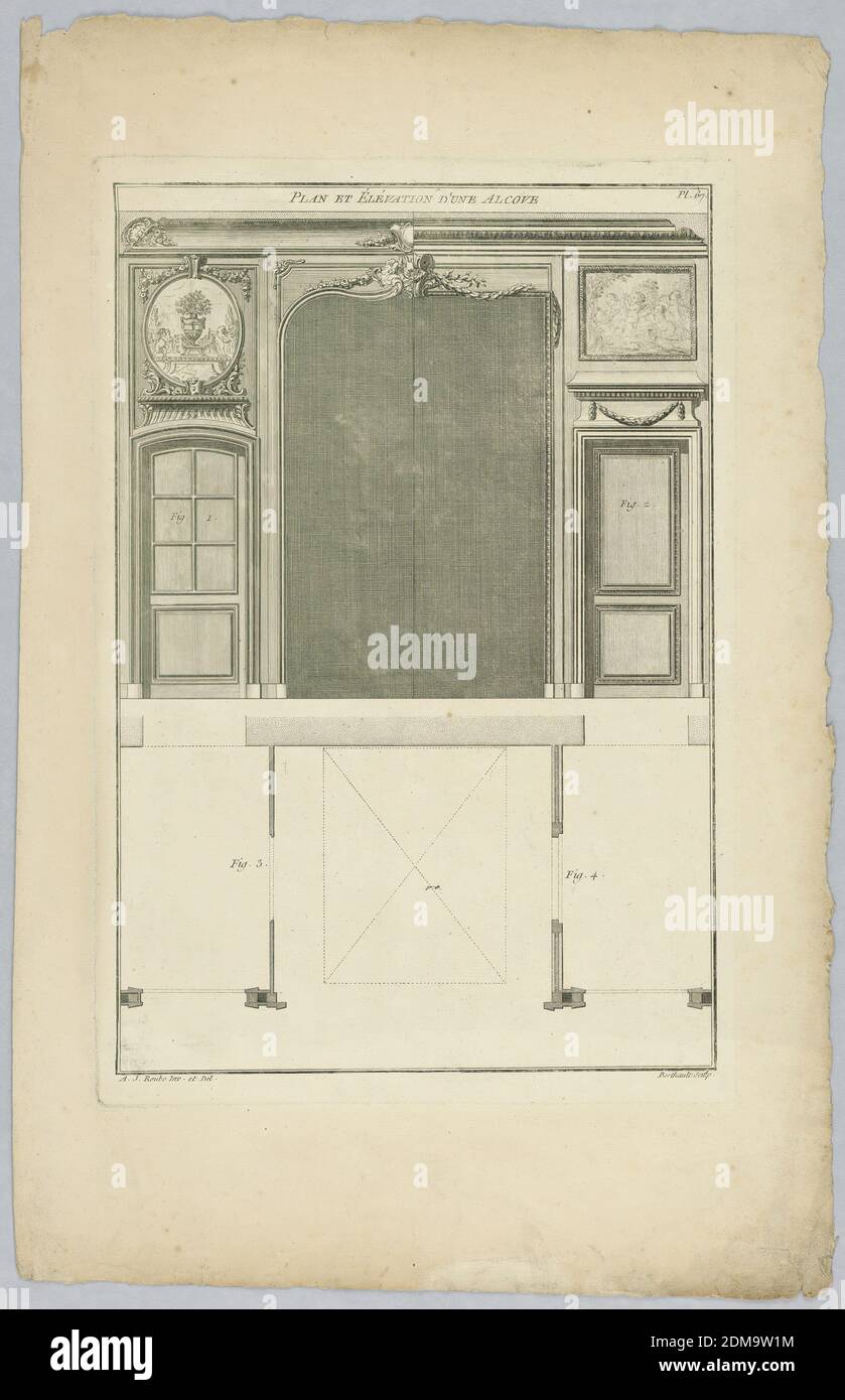 Plan and Elevation of an Alcove, André-Jacob Roubo, French, 1739–1791 ...