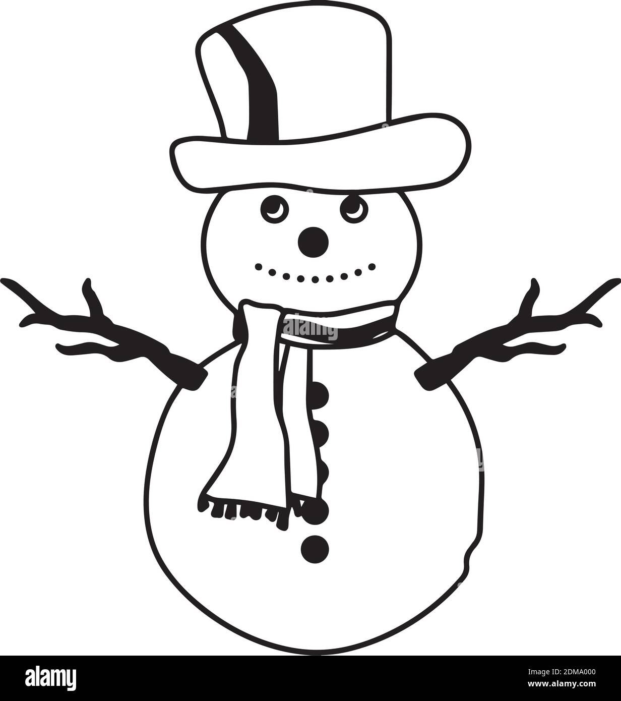 Happy snowman clip art Black and White Stock Photos & Images - Alamy