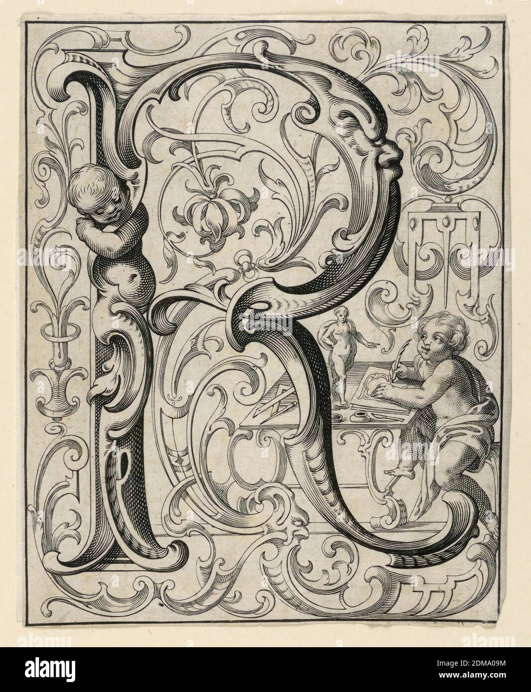 Panel with the Letter 'R' from the 'Newes ABC Büechlein', Lukas Kilian ...