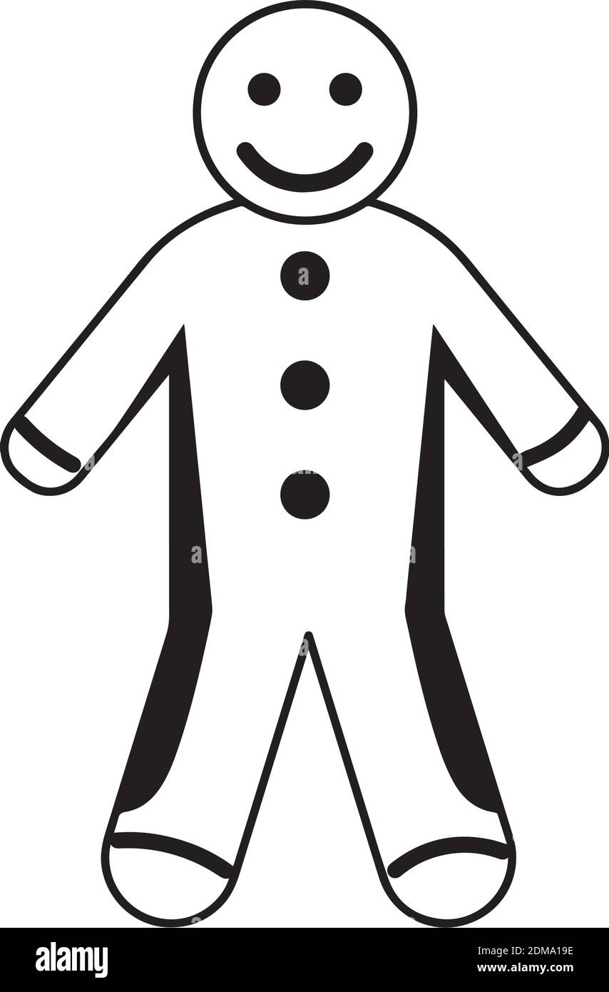 Isolated christmas gingerbread icon with a smiley face. Vector ...