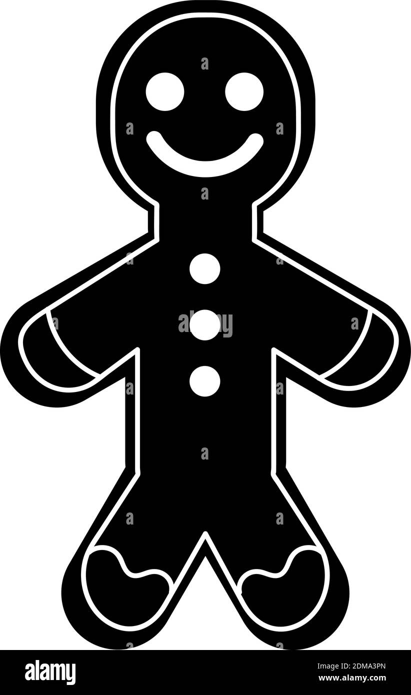 Isolated christmas gingerbread icon with a smiley face. Vector ...