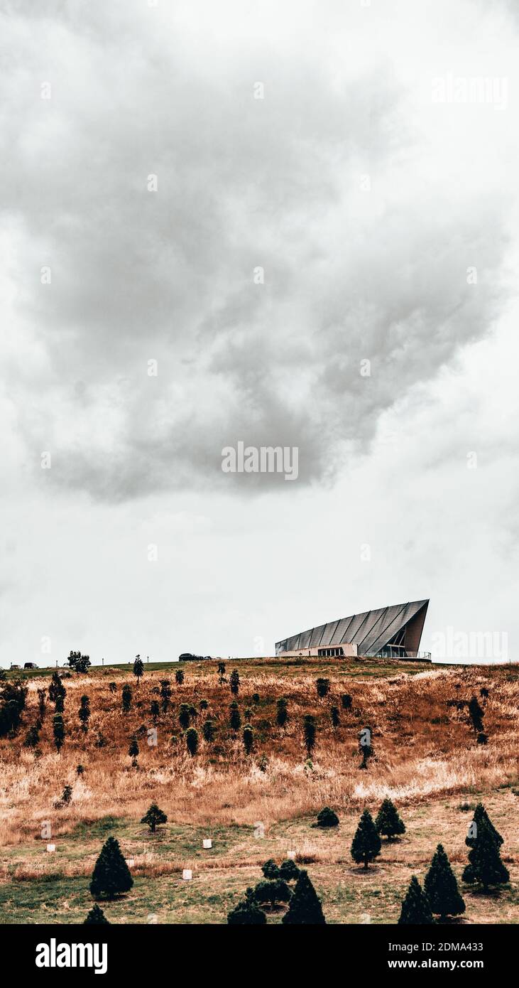 A well framed overcast shot of the beautiful Canberra landscape with a ...