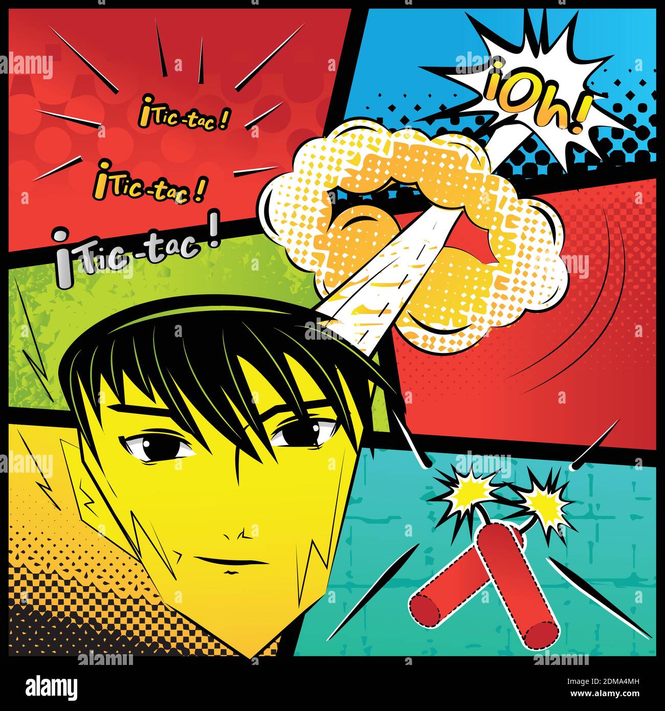 Cartoon man with an explosion Stock Vector Image & Art - Alamy