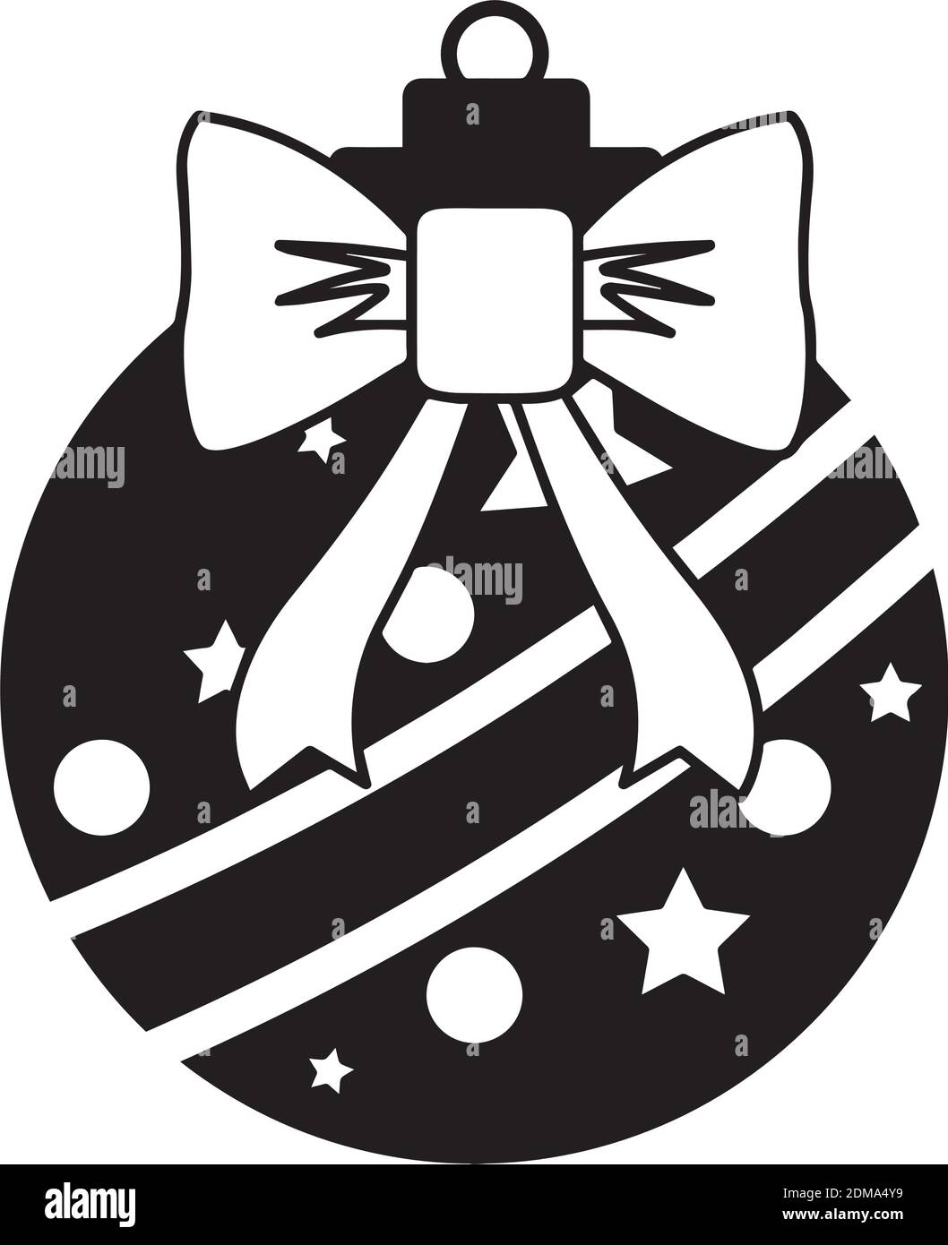 Isolated christmas ball icon with stripes. Vector illustration Stock ...