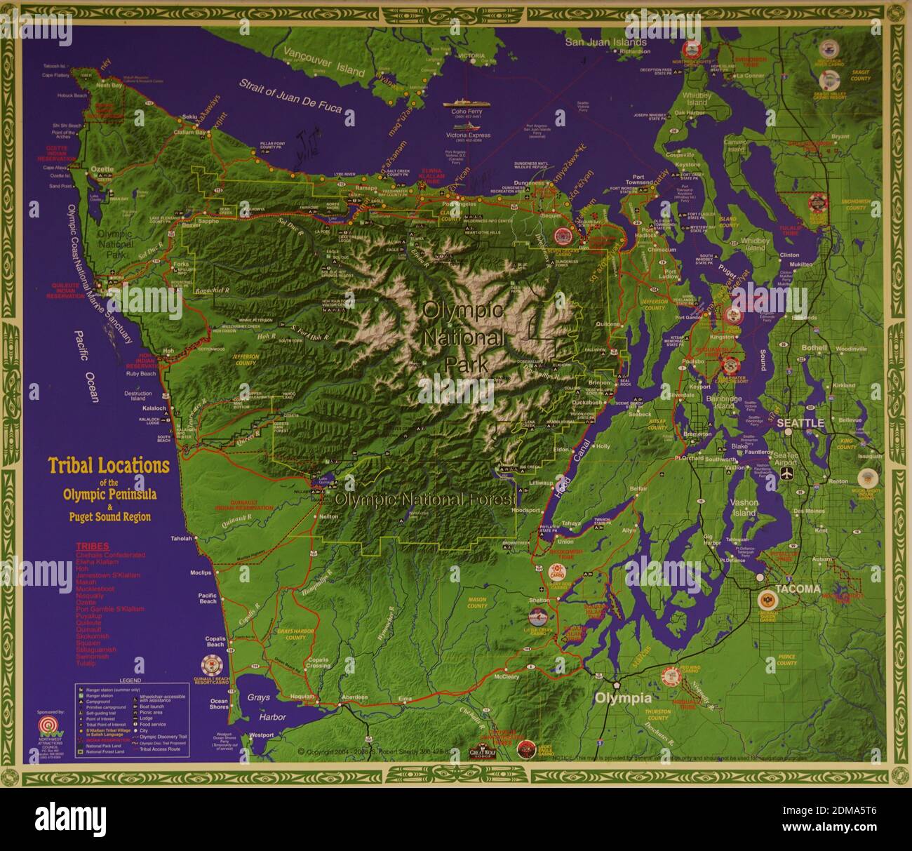 Large Detailed Tourist Map Of Olympic National Park ETSCER Large Detailed Tourist Map Of Olympic National Park ETSCER