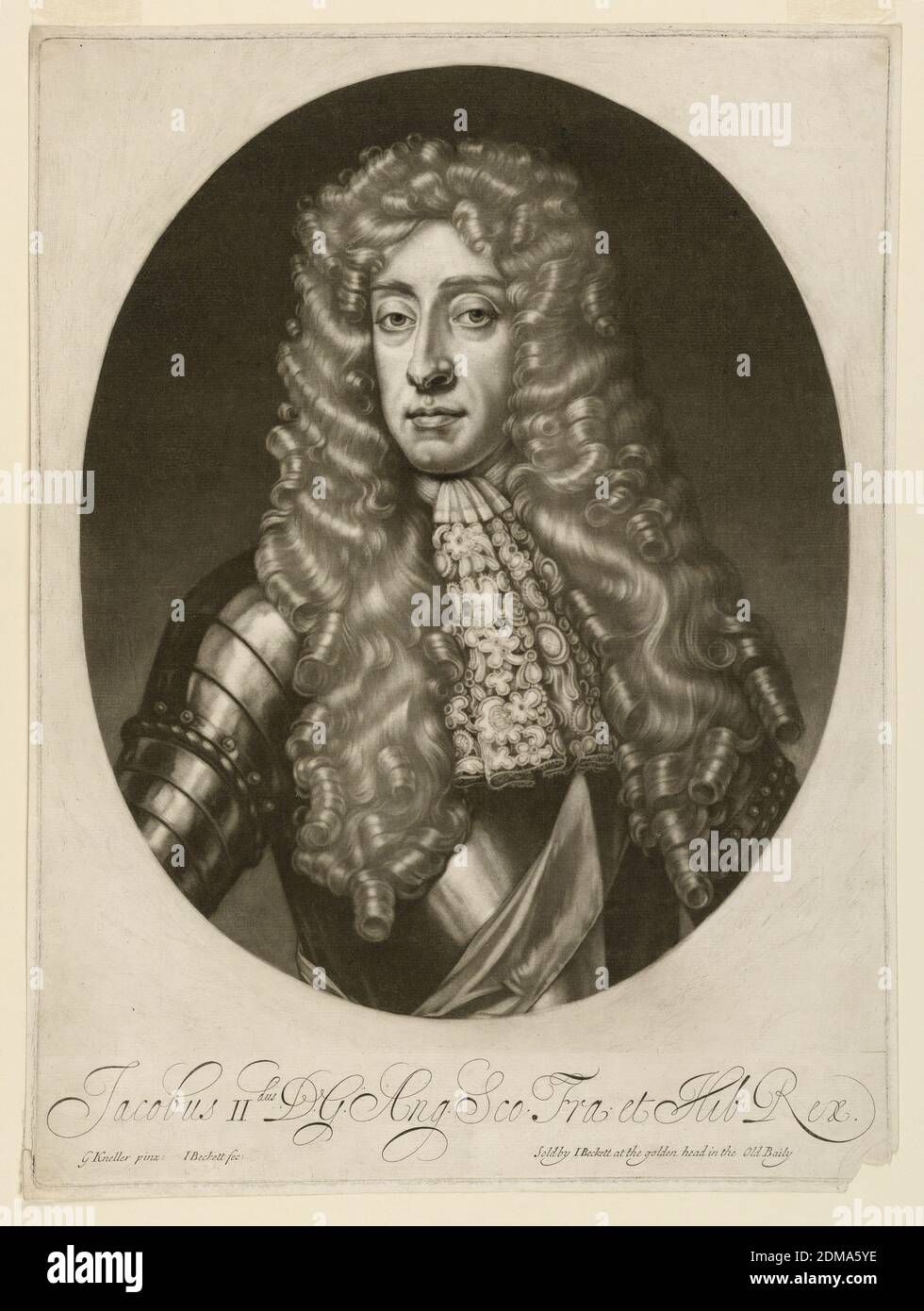 King James II of England (after Kneller), Isaac Beckett, English, ca ...