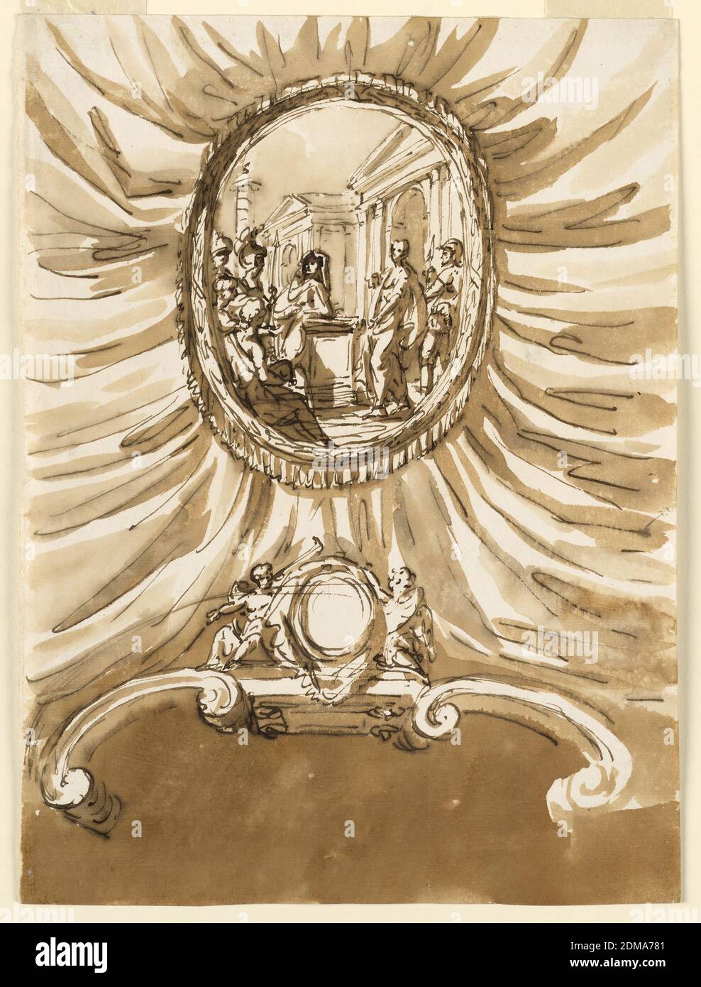 Decoration in a church, Giuseppe Barberi, Italian, 1746–1809, Pen and ...