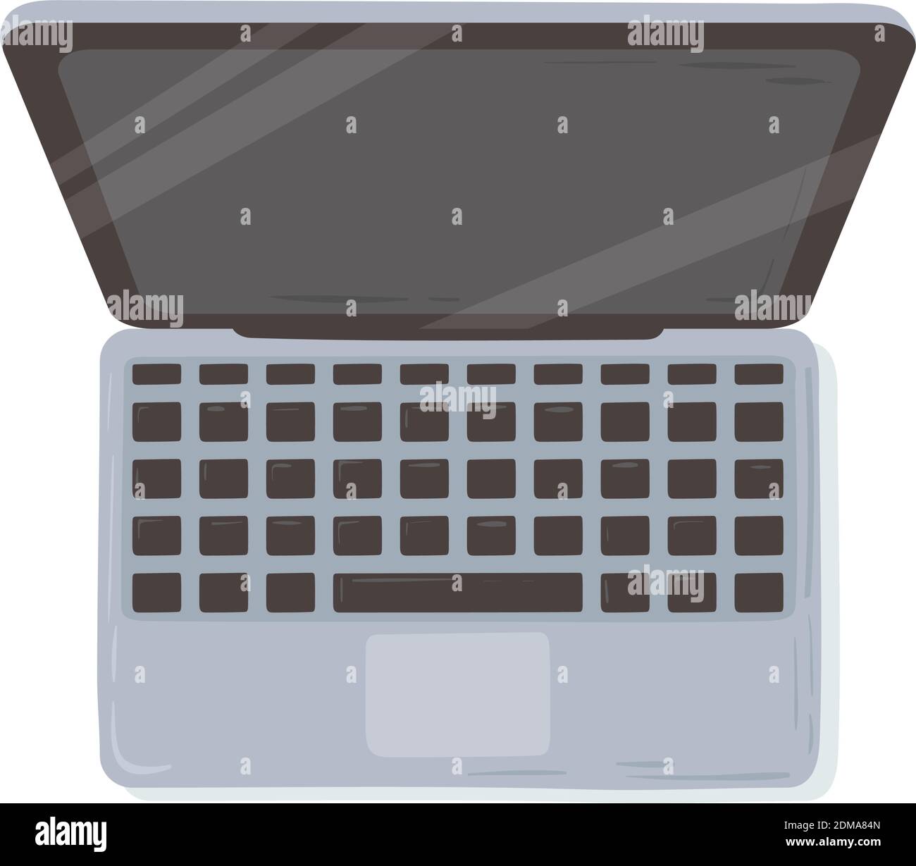 laptop computer device element for work office supply top view design ...