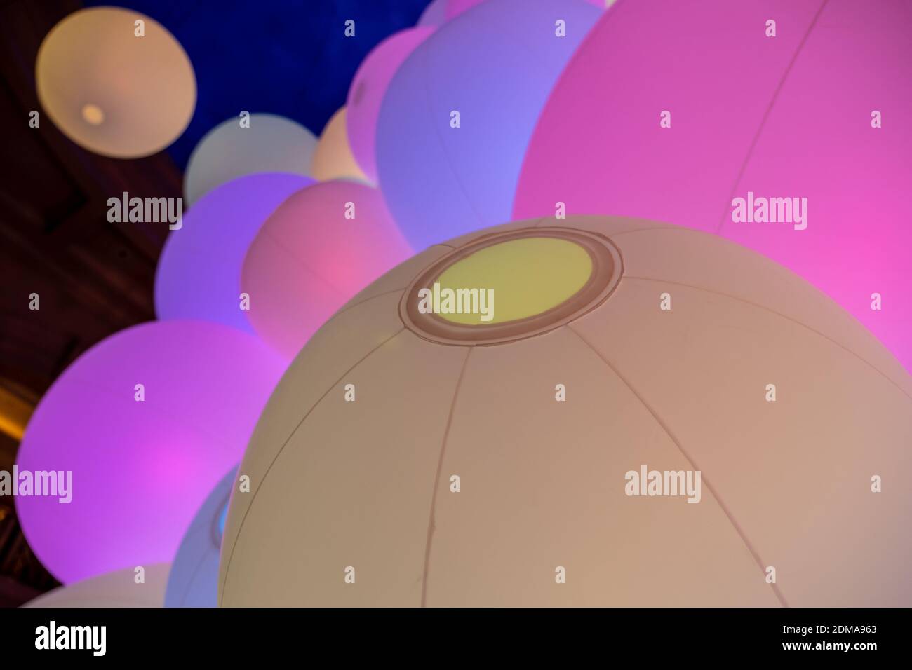 Interactive musical balloon installation The Tree of Resonating Colors ...