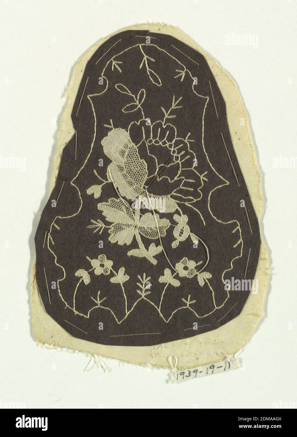 Pattern with uncompleted lace, Medium: paper, wool, linen Technique ...