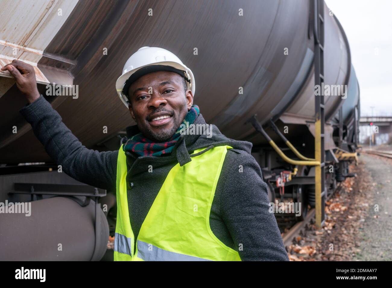 African american train engineer hi-res stock photography and images - Alamy