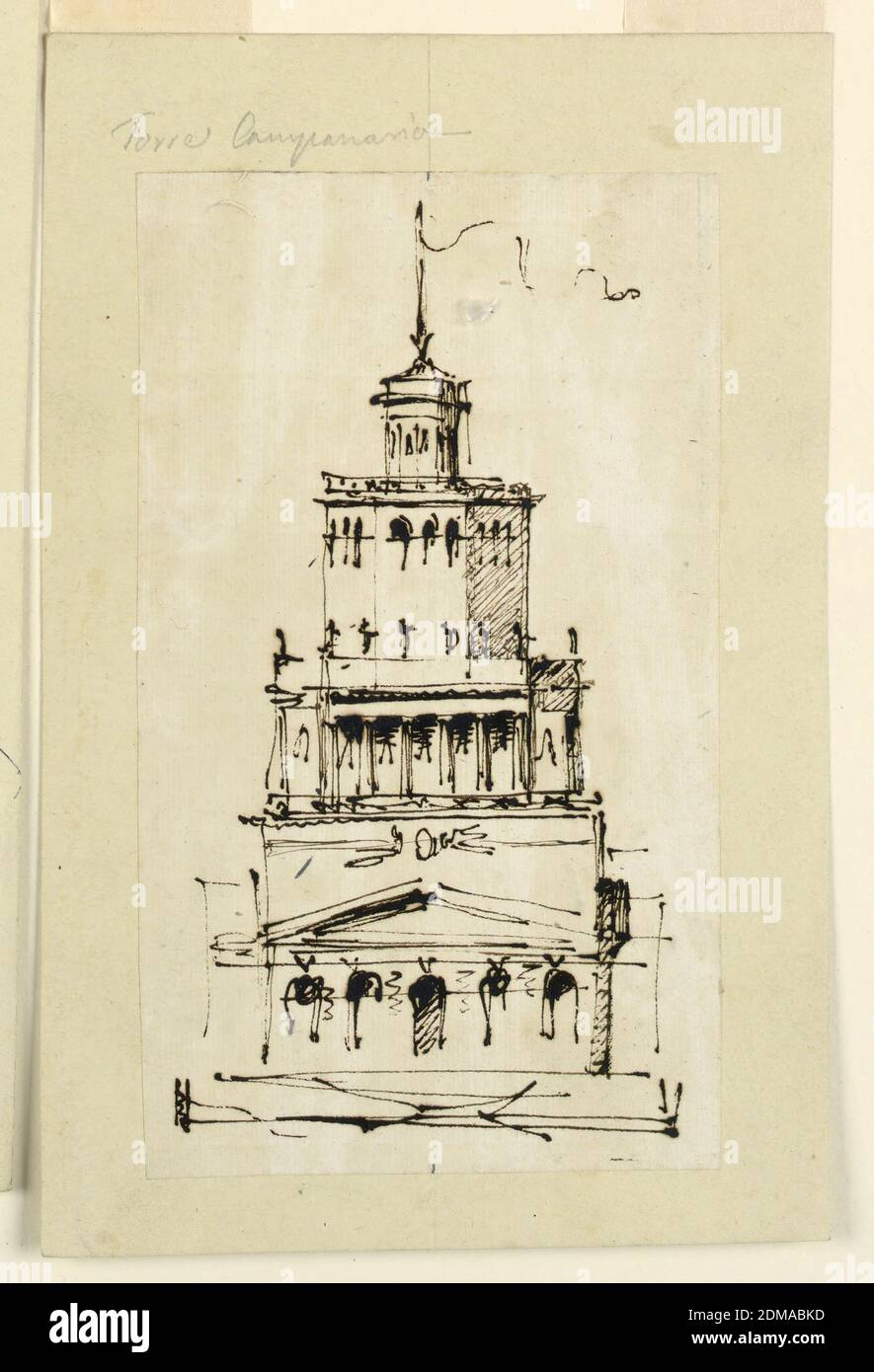Villa or observation tower, Giuseppe Barberi, Italian, 1746–1809, Pen ...