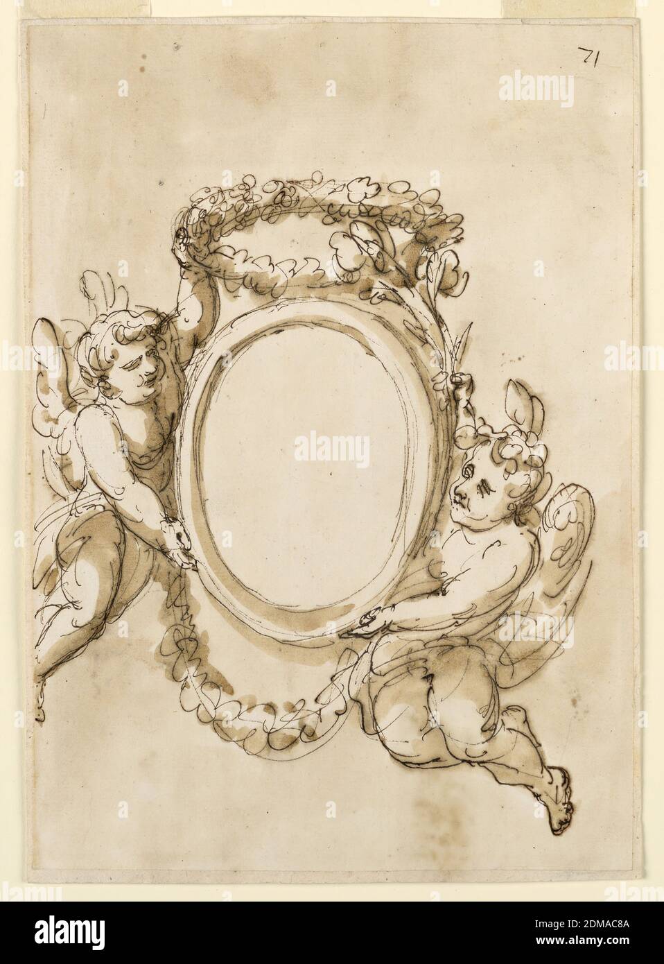 Oval wreath frame supported hi-res stock photography and images - Alamy