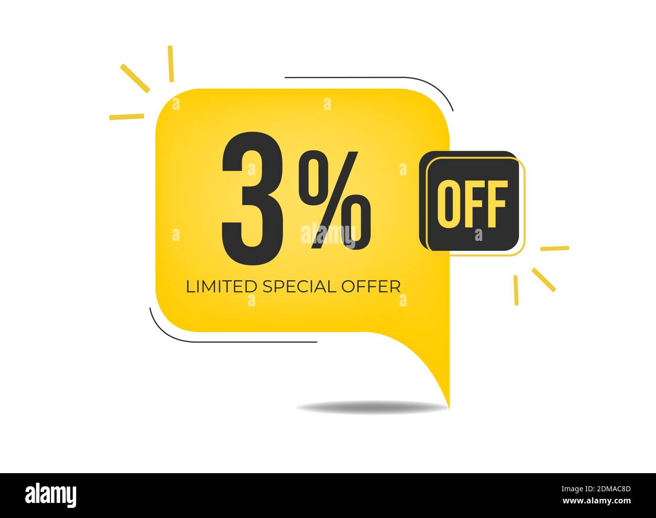 3 percent off limited special offer. Banner with three percent discount ...