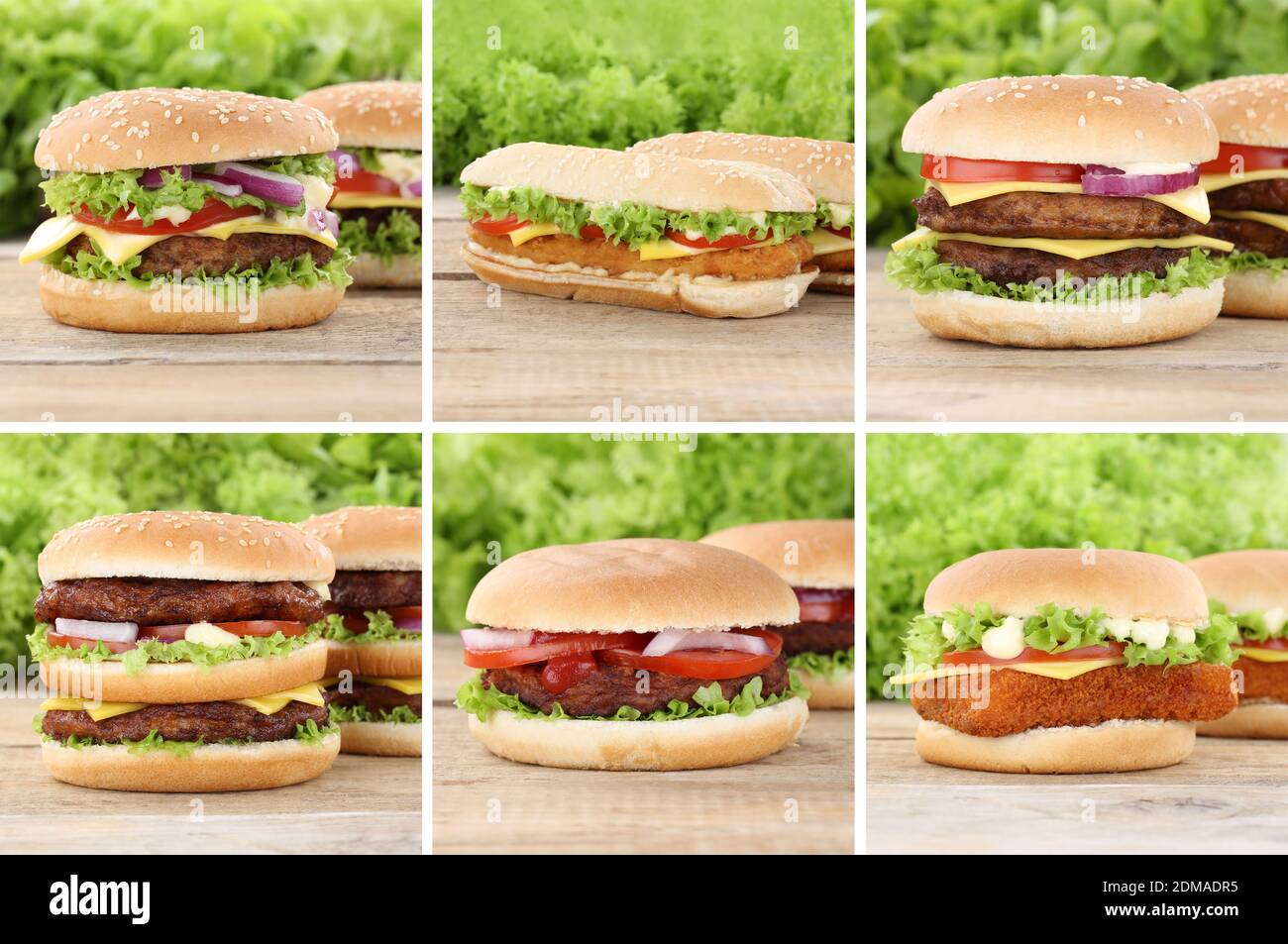 Burger Sandwich Collage Food High Resolution Stock Photography and ...