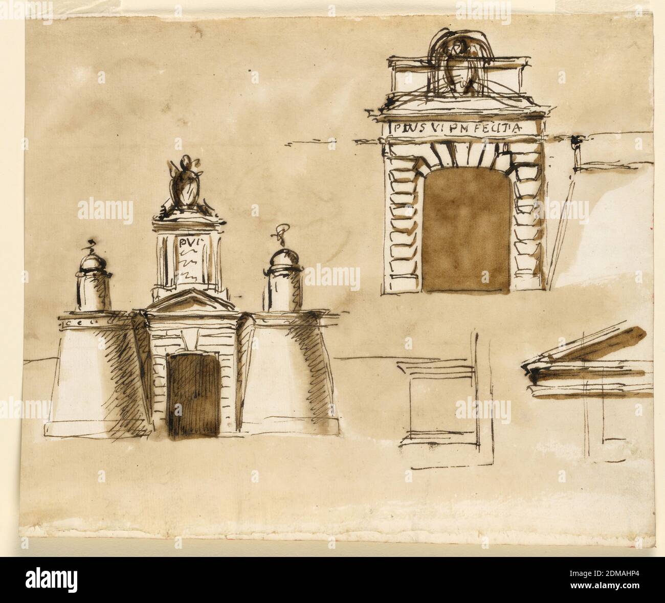 Sketches for a Gateway for a Prison Erected by Pope Pius VI, Giuseppe ...