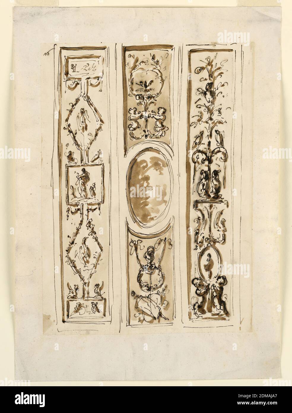 Design for the Decoration of Three Pilaster Strips, Giuseppe Barberi ...