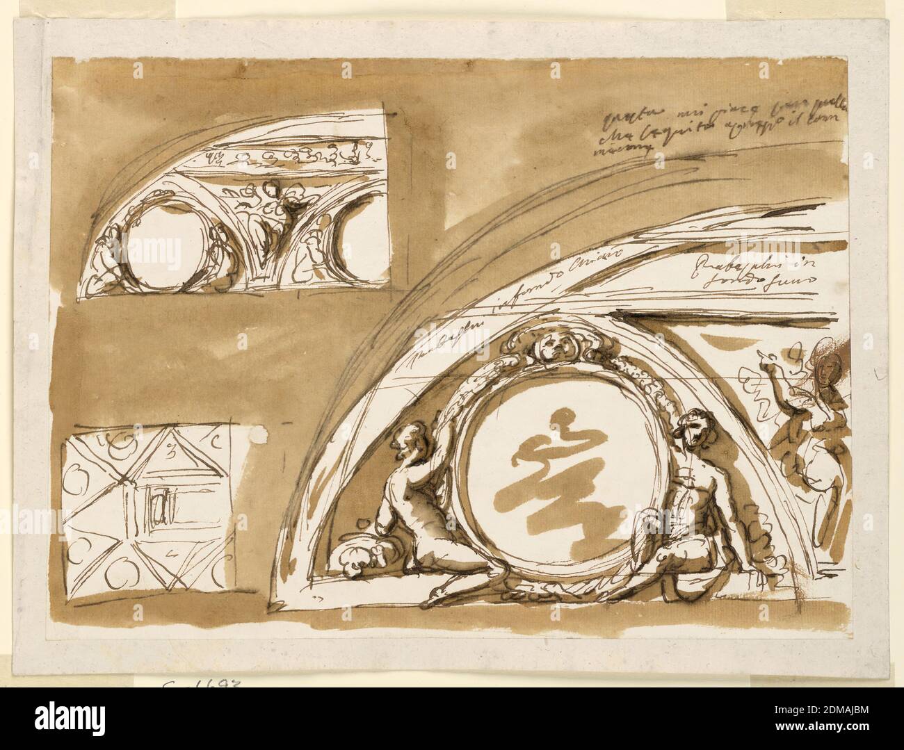 Design for the Decoration of Barrel Vaulted Ceiling, Giuseppe Barberi ...