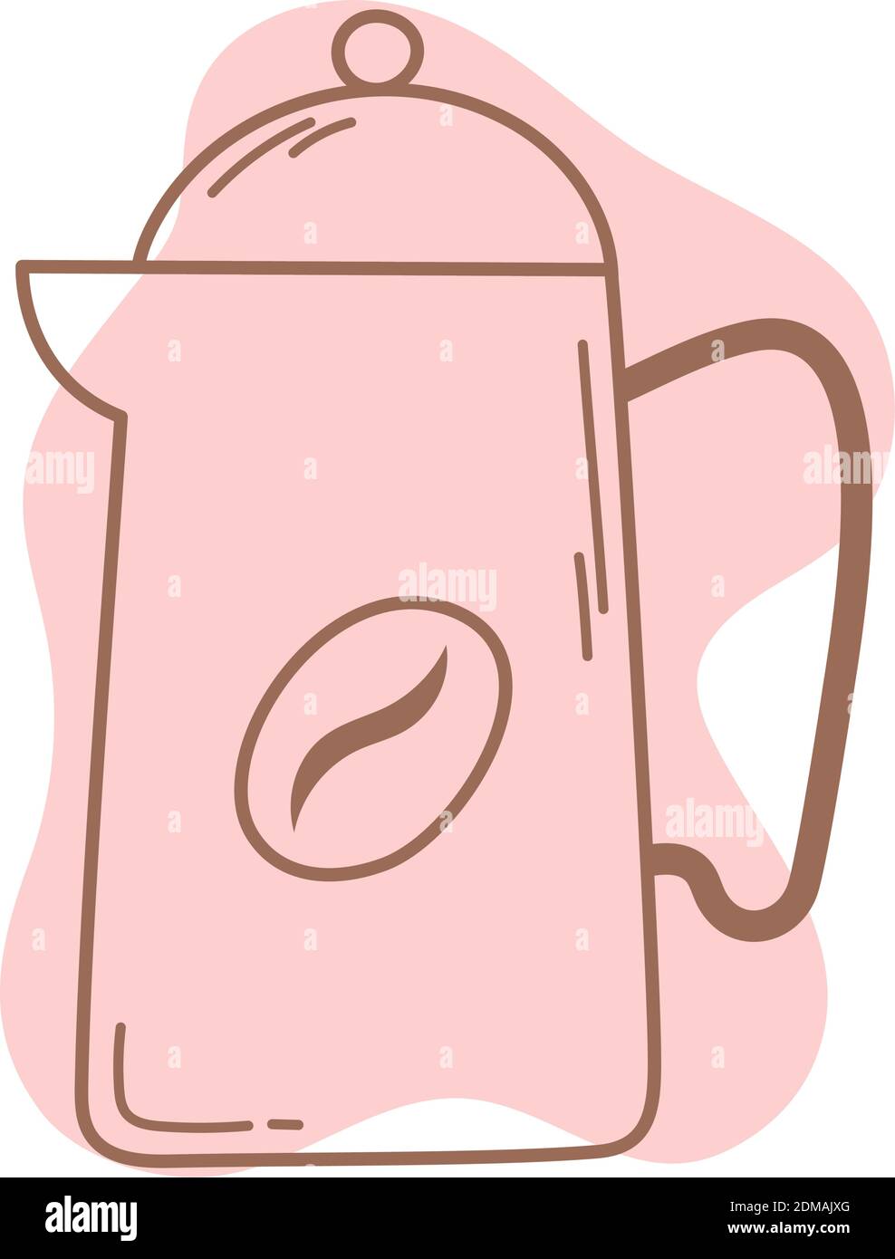 large kettle with prepared coffee icon line and fill vector ...