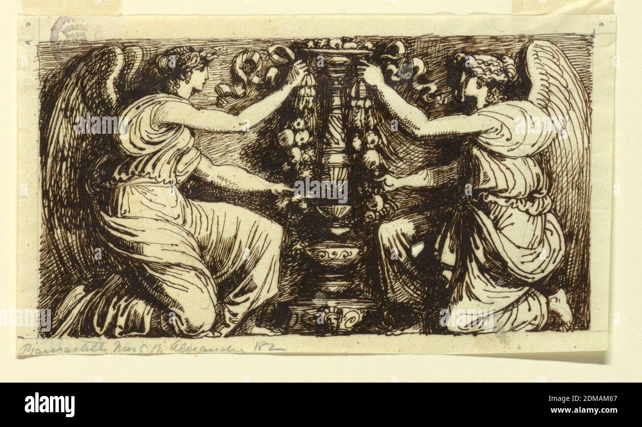 Design for a Symmetrical Frieze, Felice Giani, Italian, 1758–1823, Pen ...